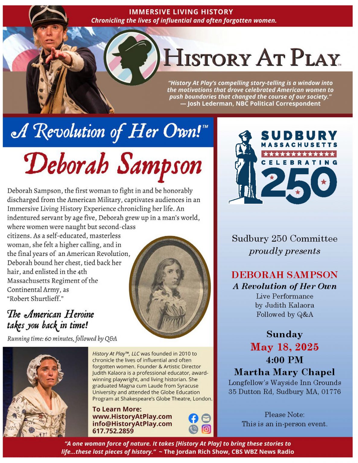 Deborah Sampson: A Revolution of Her Own » Sudbury 250 Committee