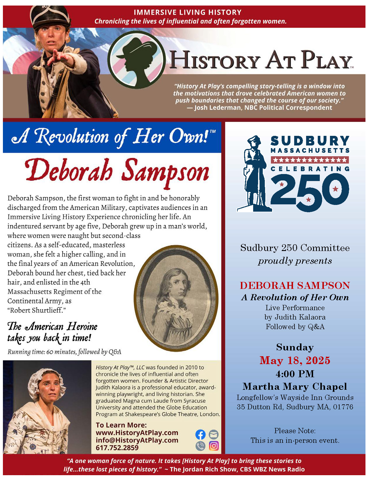 Deborah Sampson: A Revolution of Her Own » Sudbury 250 Committee