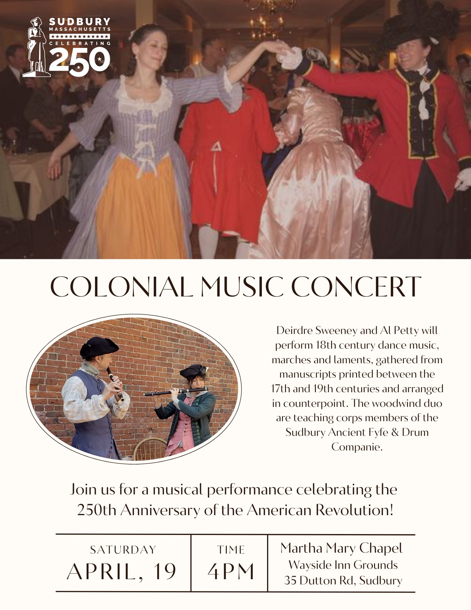 Sudbury Celebrates 250 with Colonial Music » Sudbury 250 Committee
